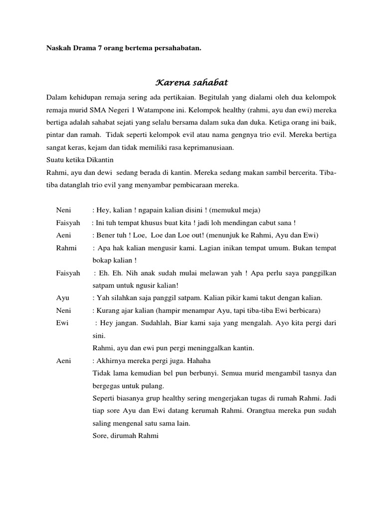 Gambar Contoh Teks Drama Musikal Komedi | Gambar Kartun