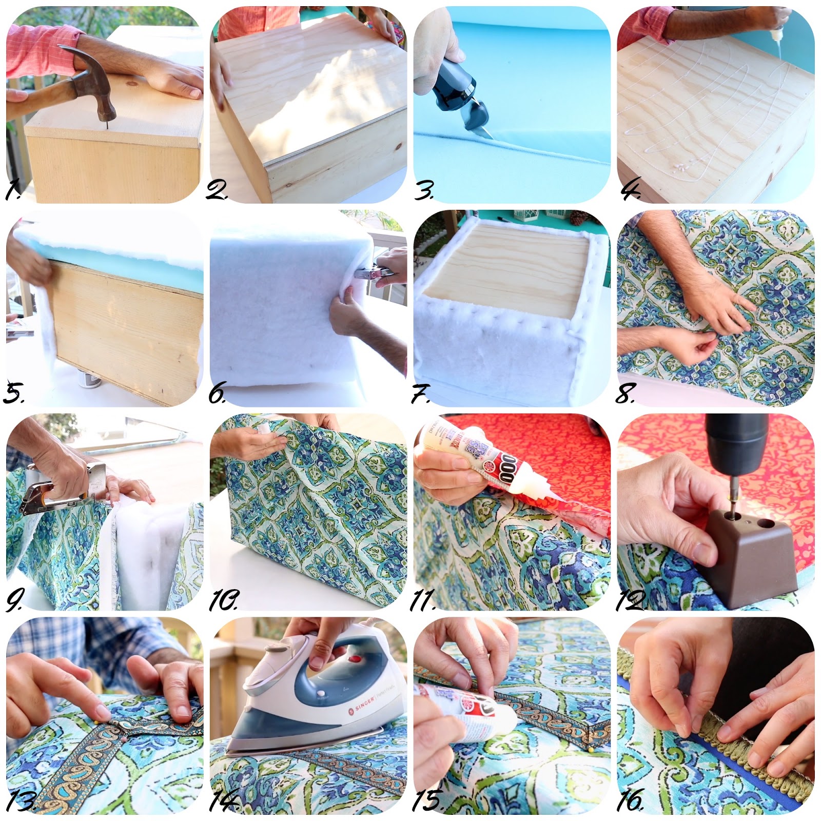 Mark Montano: No Sew Boho Ottoman DIY