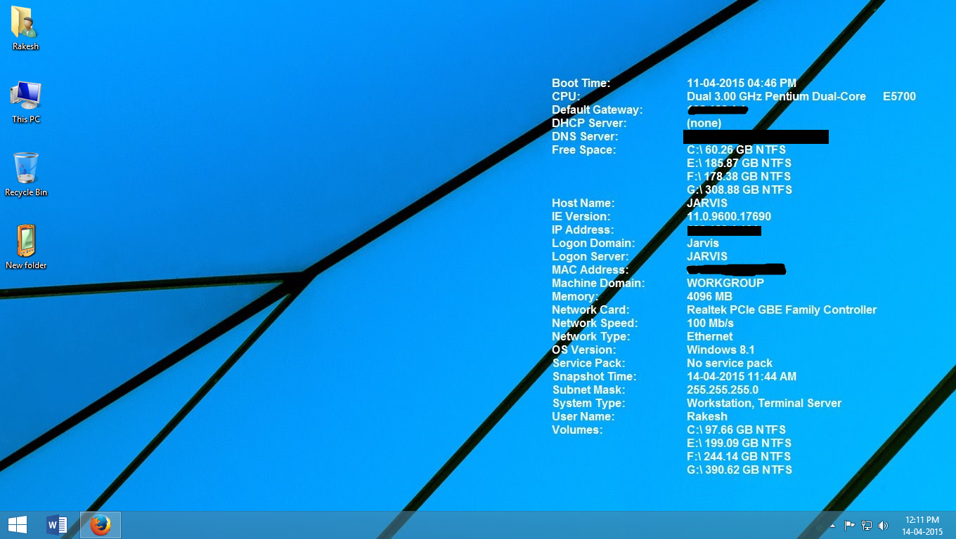 Show your system Hardware and software Info at Desktop background | All ...