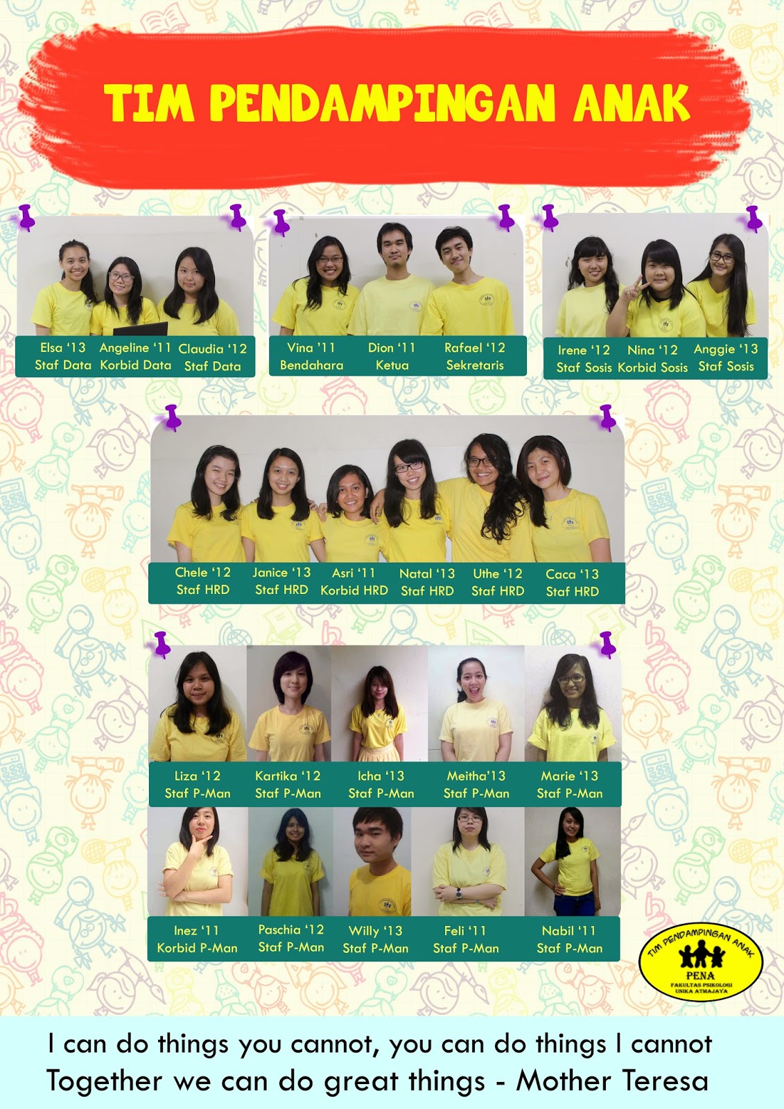 Tim PENA: Pengurus Tim Pendampingan Anak (PENA) FPUAJ 2014/2015