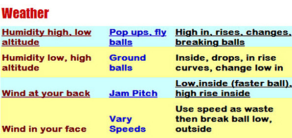 Wesley Wolverines Fastpitch Softball: PITCH CALL CHART