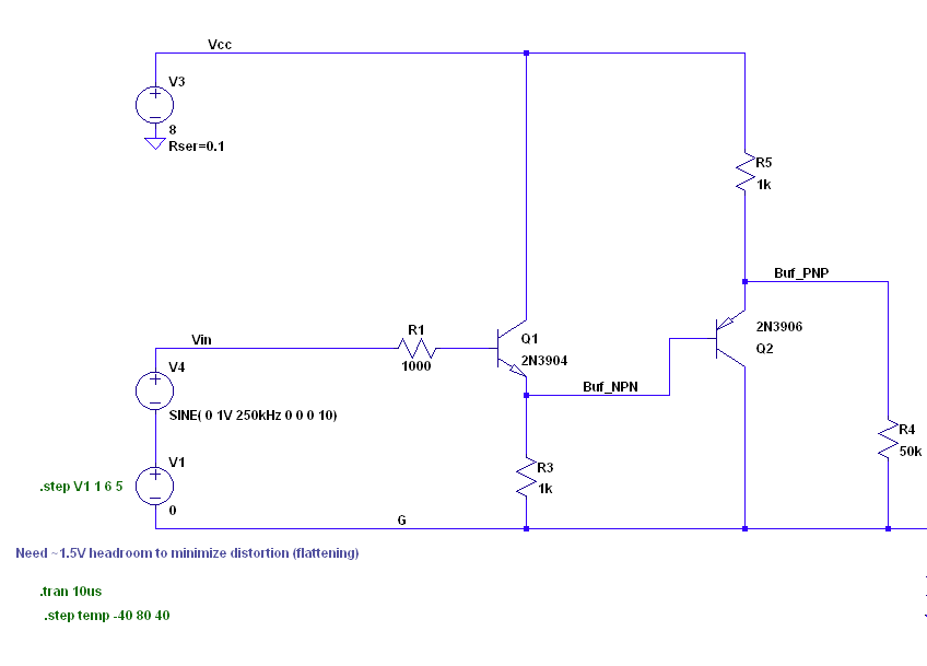 Davids Engineering Notes Improve A Discrete Voltage Buffer With Two Transistors A