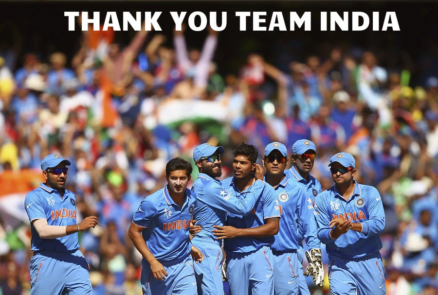 The Game We Love...: THANK YOU TEAM INDIA
