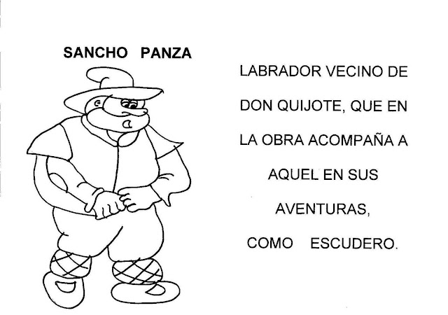 Sancho panza y don quijote para colorear - Imagui