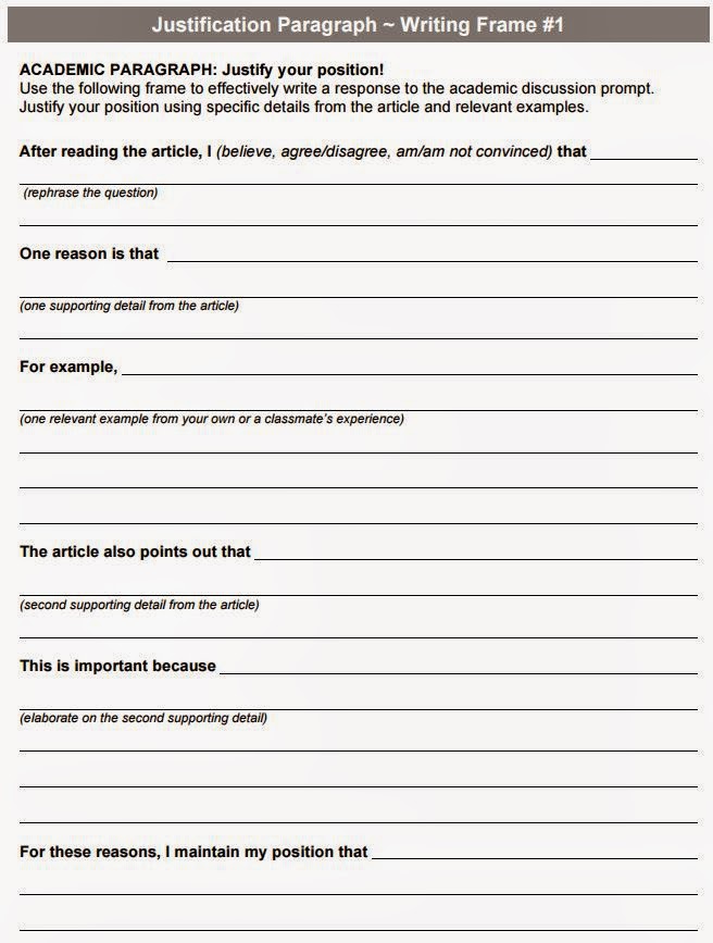 6th Grade English Practice Performance Tasks: Argument Outline for Part 2