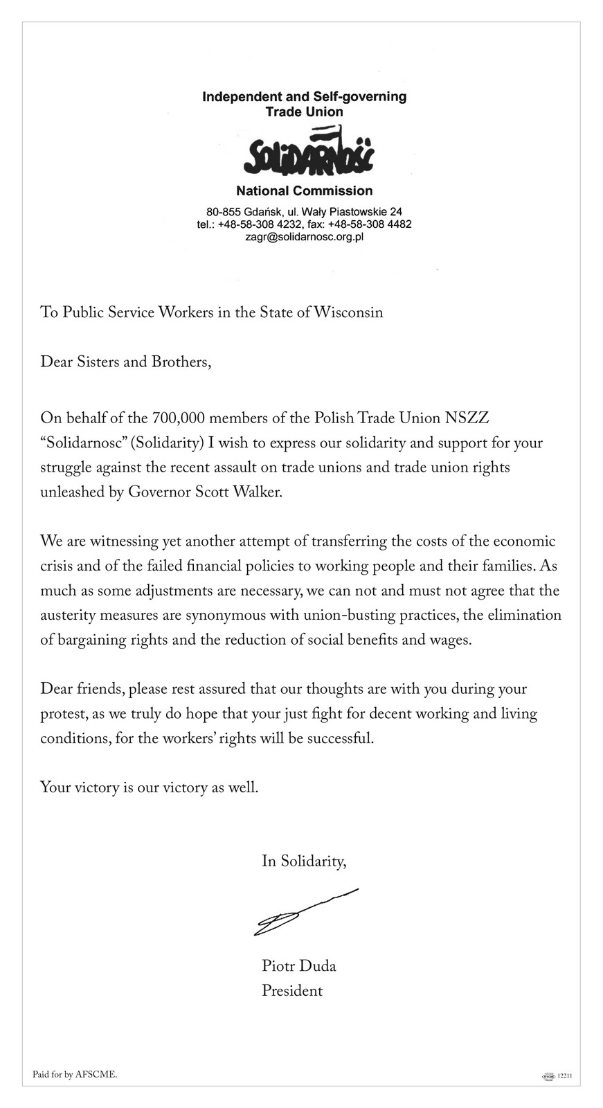 Speed of Life: Polish Trade Union Solidarnosc (Solidarity) Releases ...