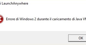 Errore di Windows 2 durante il caricamento di Java VM - Desktop Telematico