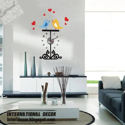 Modern wall clock stickers styles, clock stickers colors
