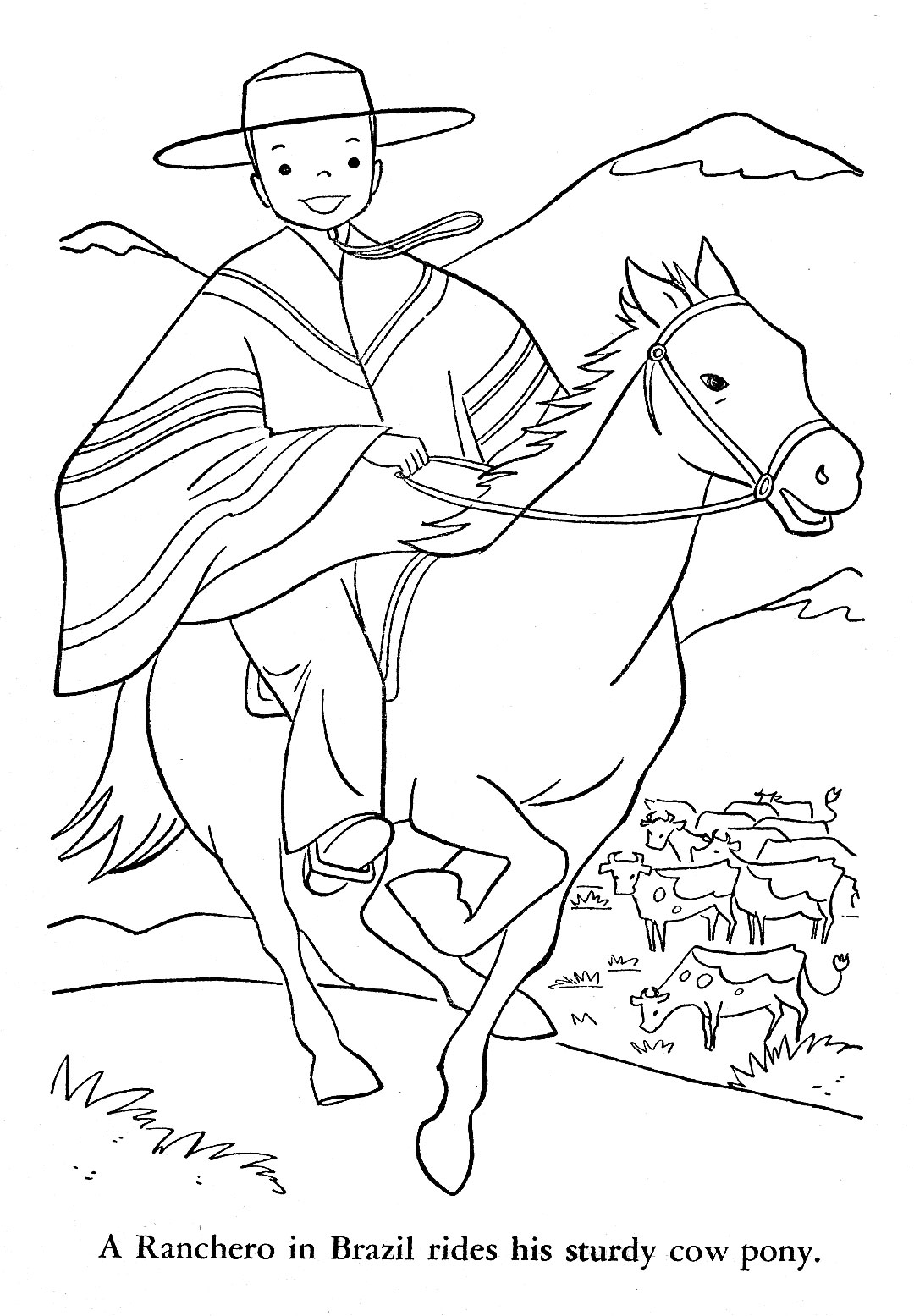 Gaucho From Argentina Coloring Pages Coloring Pages