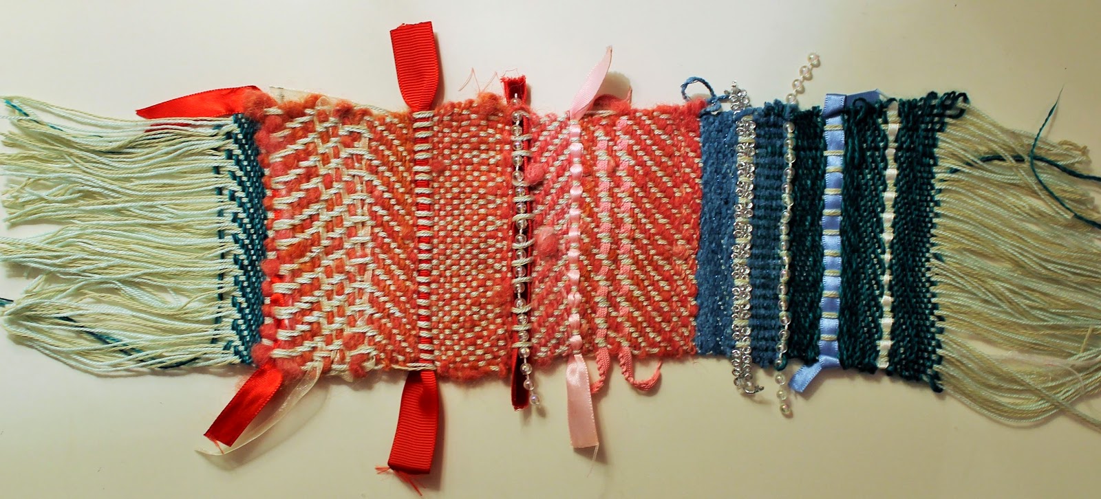 Silver Bells and Cockle Shells: Hand Woven Fabric Sample