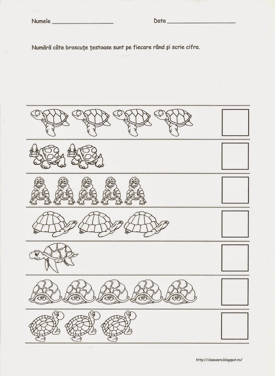 Clasa pregatitoare: Cifre 1 - 5 numarare obiecte