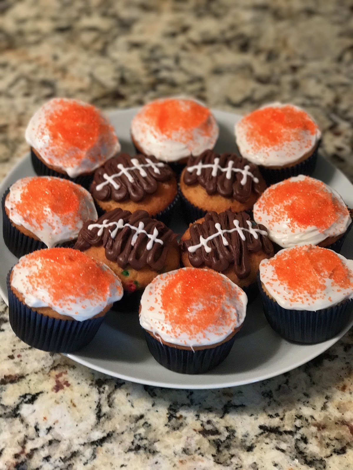Confessions of a Sports Mama: Football Cake & Cupcakes