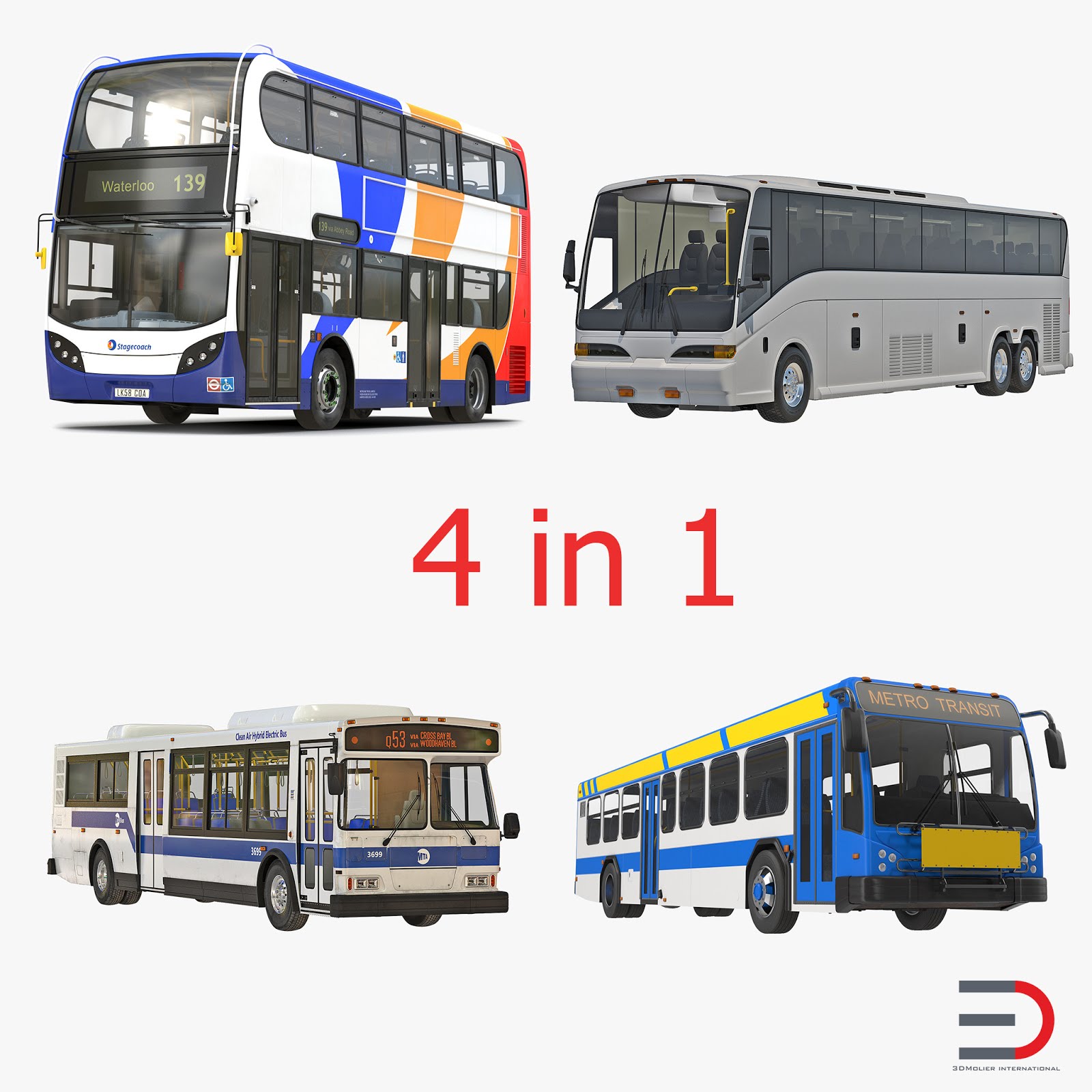 3d model of Buses Collection 2 by 3d_molier International: 3d_molier 3d ...