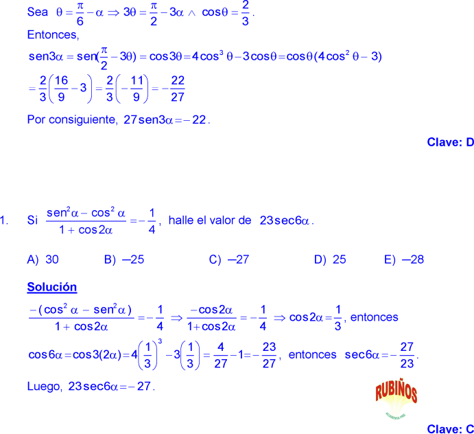 ANGULO TRIPLE TRIGONOMETRÍA EJERCICIOS RESUELTOS IDENTIDADES ...