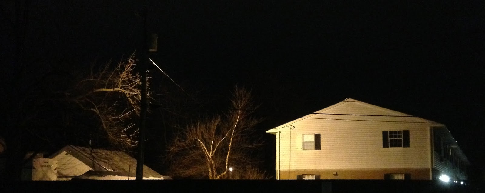 A closer look at two kinds of light pollution in my apartment courtyard ...