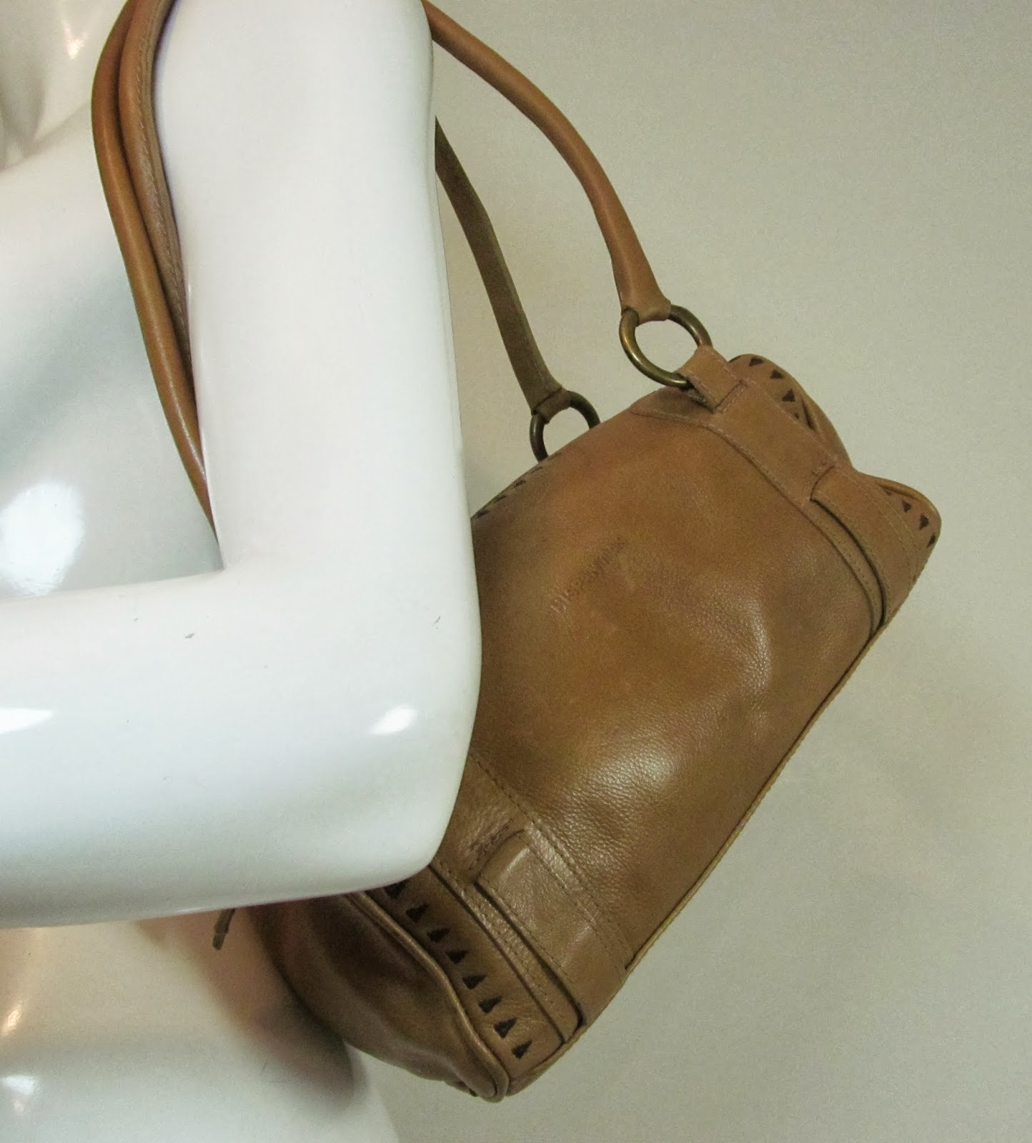 HISPANITAS CAMEL TAN QUALITY LEATHER HANDBAG OVER SHOULDER BAG PURSE ...