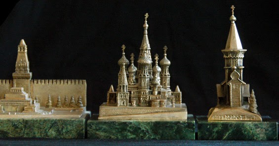 Building Collector: Russian Brass Buildings on Marble Bases