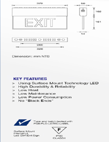 Maxspid Slimline Type ES/M (Emergency Exit Lights) | EMERGENCY LIGHTING ...