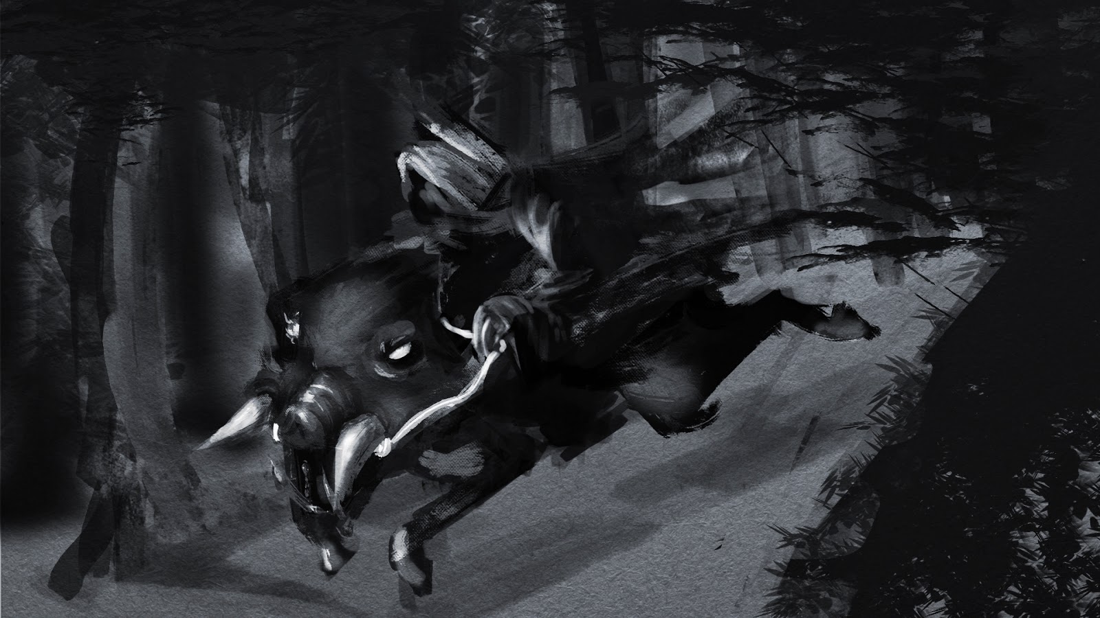 Daily spitpainting: Boar rider