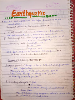 handwritten notes: Natural Hazards and Disasters-class11th-Geography