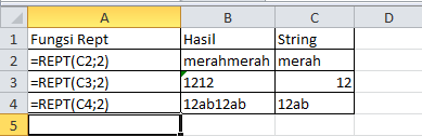 Fungsi string di Excel - Belajar Mudah Simulasi Digital