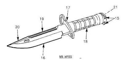 M9 Bayonet Drawing Sketch Coloring Page