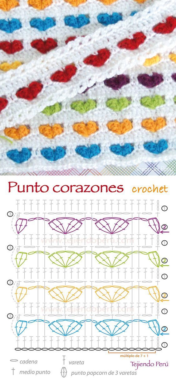 HERMOSA PUNTADA CON CORAZONES!