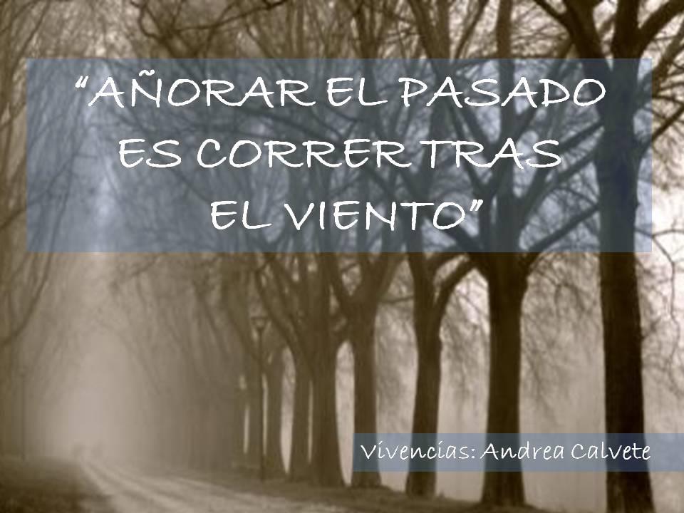 AÑORAR EL PASADO ES CORRER TRAS EL VIENTO