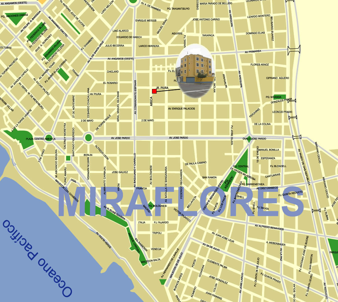 Mapas del Distrito de Miraflores en Lima - Perú: Mapas del Distrito