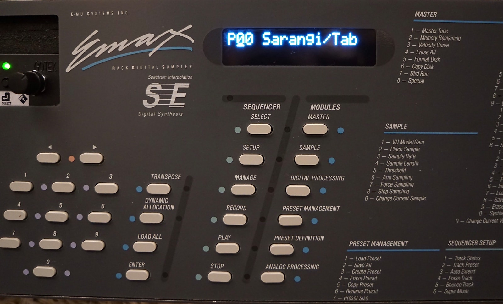 MATRIXSYNTH: E-MU EMAX SE RACK 12-bit SAMPLER with new OLED Display ...