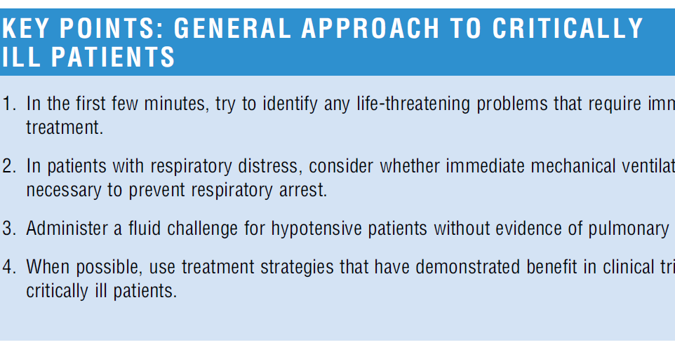 GENERAL APPROACH TO THE CRITICALLY ILL PATIENT - Medical-Online