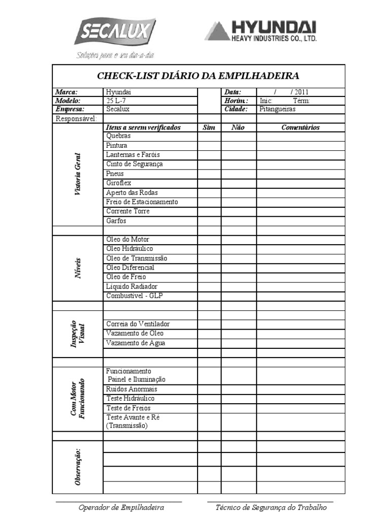 modelo de checklist - wood scribd braxin