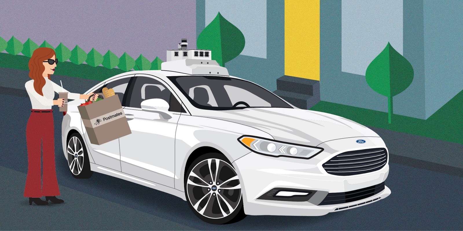 Ford and Postmates team up to deliver orders with self-driving cars ...