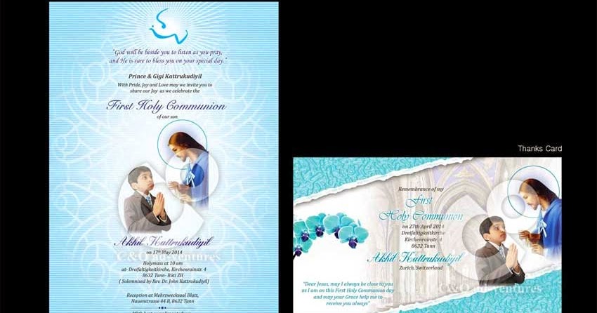 First Holy Communion Cards In Kerala