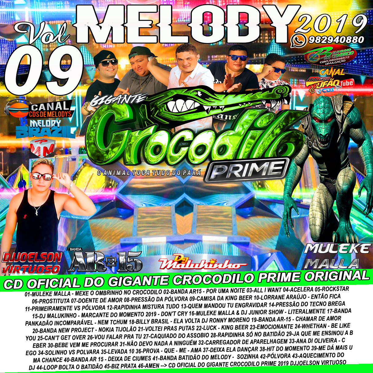 CD MELODY VOL-09 OFICIAL DO GIGANTE CROCODILO PRIME 2019 DJJOELSON ...