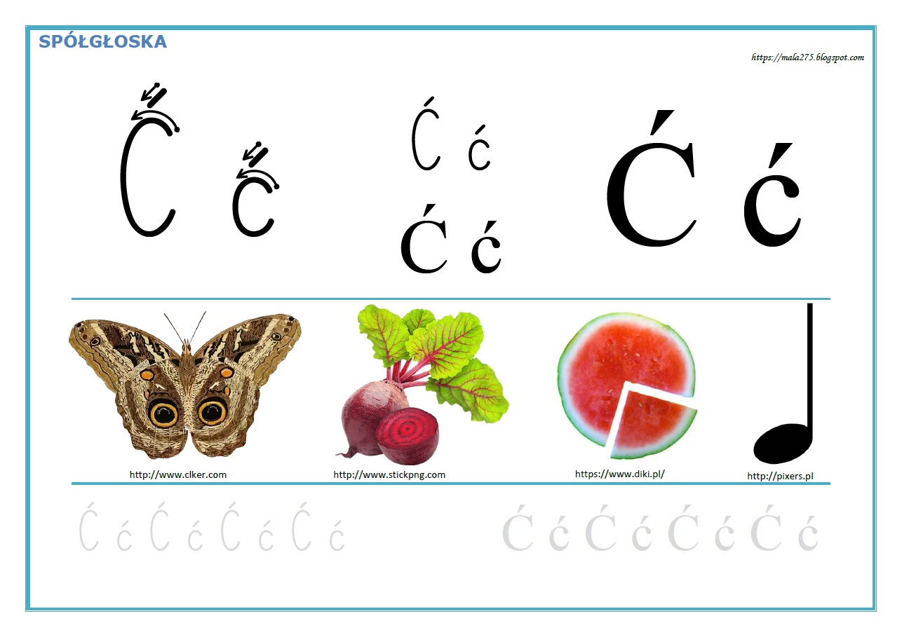 BLOG EDUKACYJNY DLA DZIECI: Literka Ć