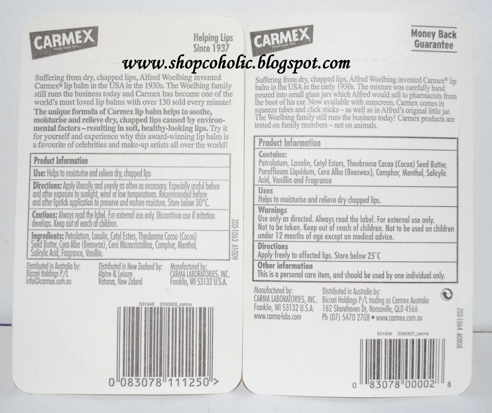 Miss Shopcoholic: Product Feature: Carmex Lipbalm