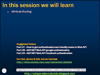 Sql server, .net and c# video tutorial: Attribute routing in ASP.NET ...