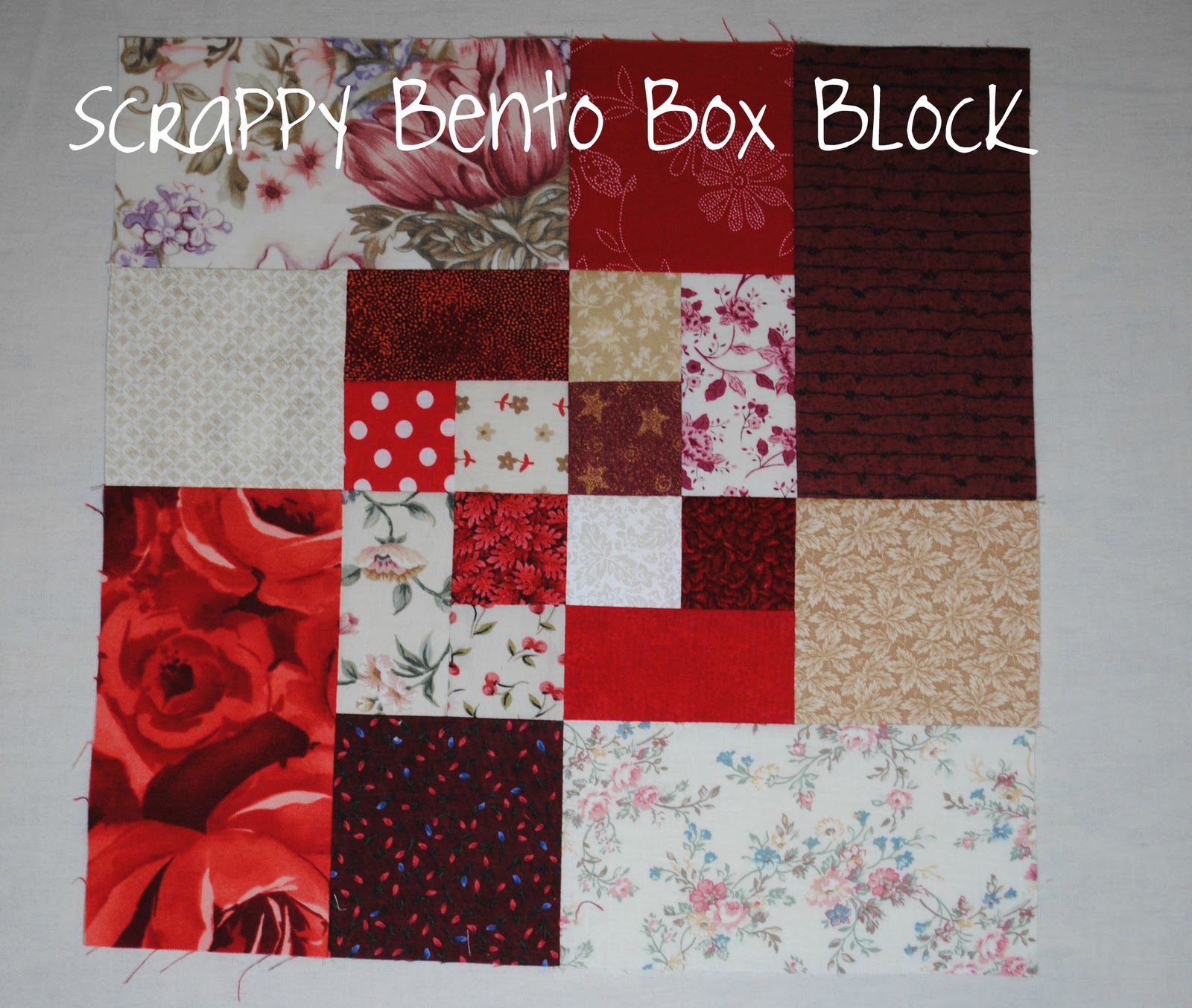 Scrappy Bento Box Block - Tutorial
