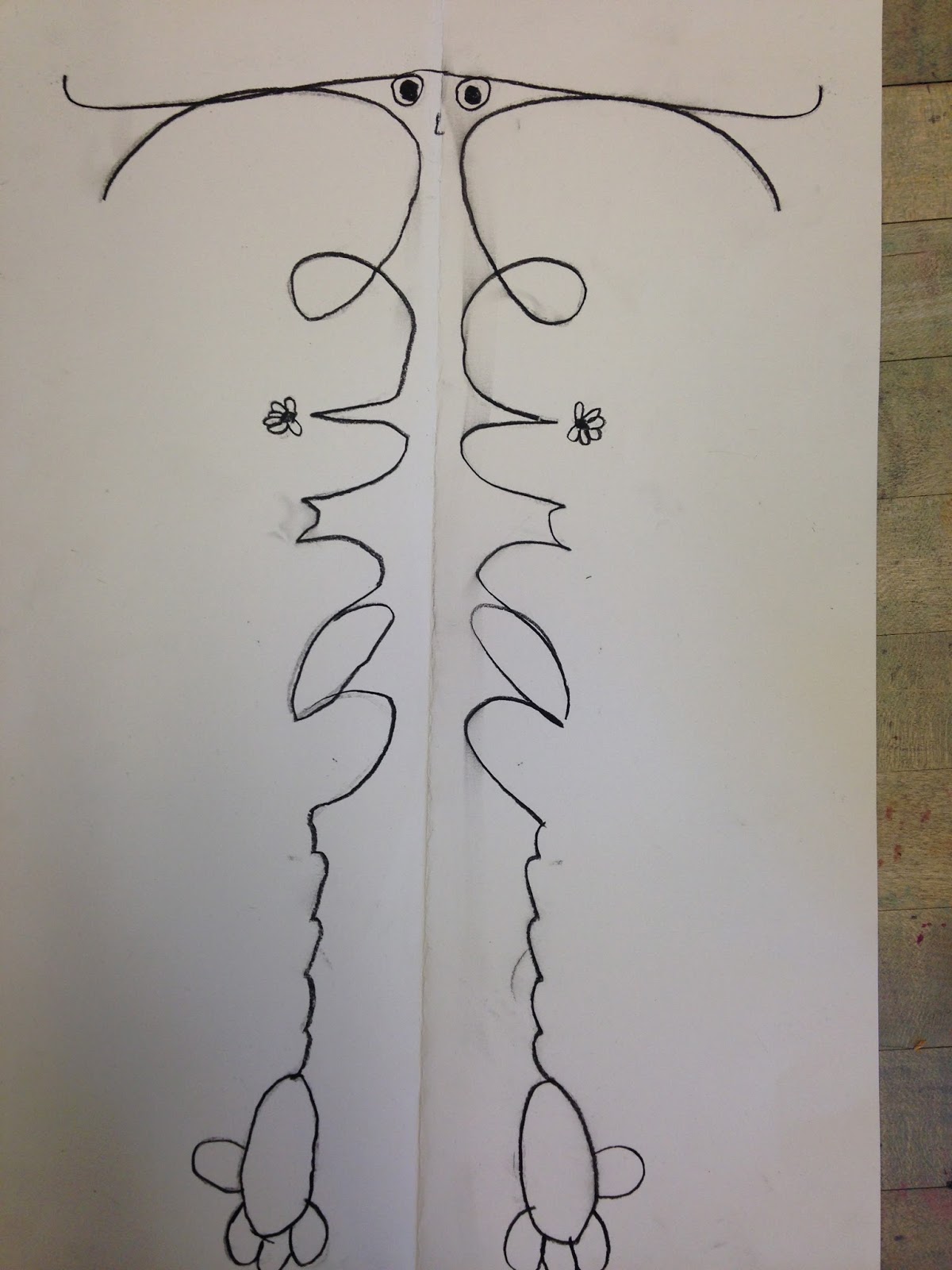 Art Room Blog: 3rd Grade Symmetrical Name Bugs..