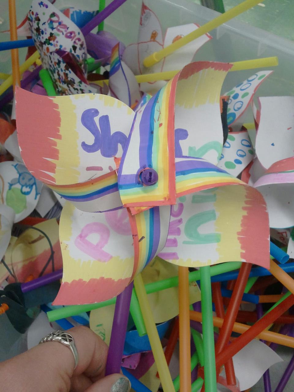 Tales from the Traveling Art Teacher!: Pinwheels for Peace: A Shared ...