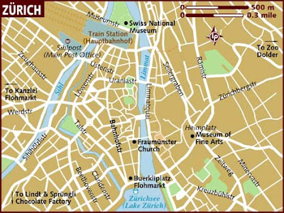 Zurigo Mappa della città | Svizzera Mappa Città di Provincia