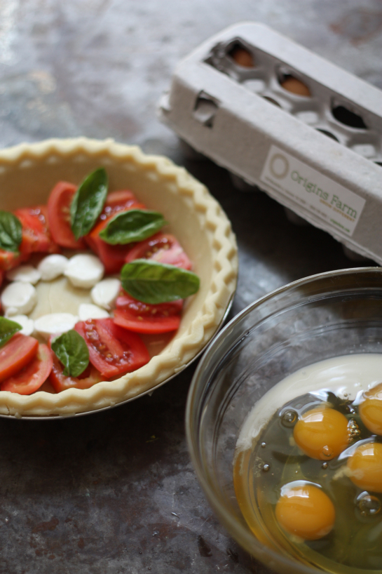 Origins Farm: Mozzarella Caprese Quiche | 17 Apart