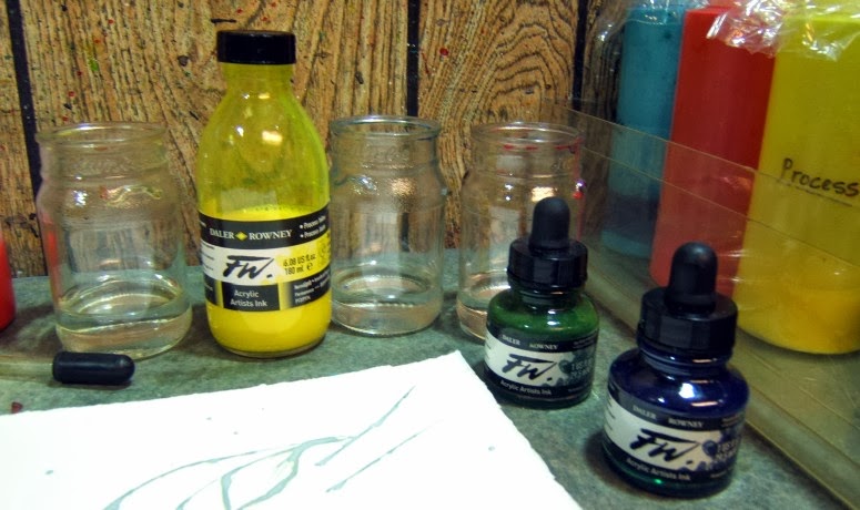 WATERCOLORS AND WORDS: TRYING THE ACRYLIC INK + WATERCOLOR TECHNIQUE