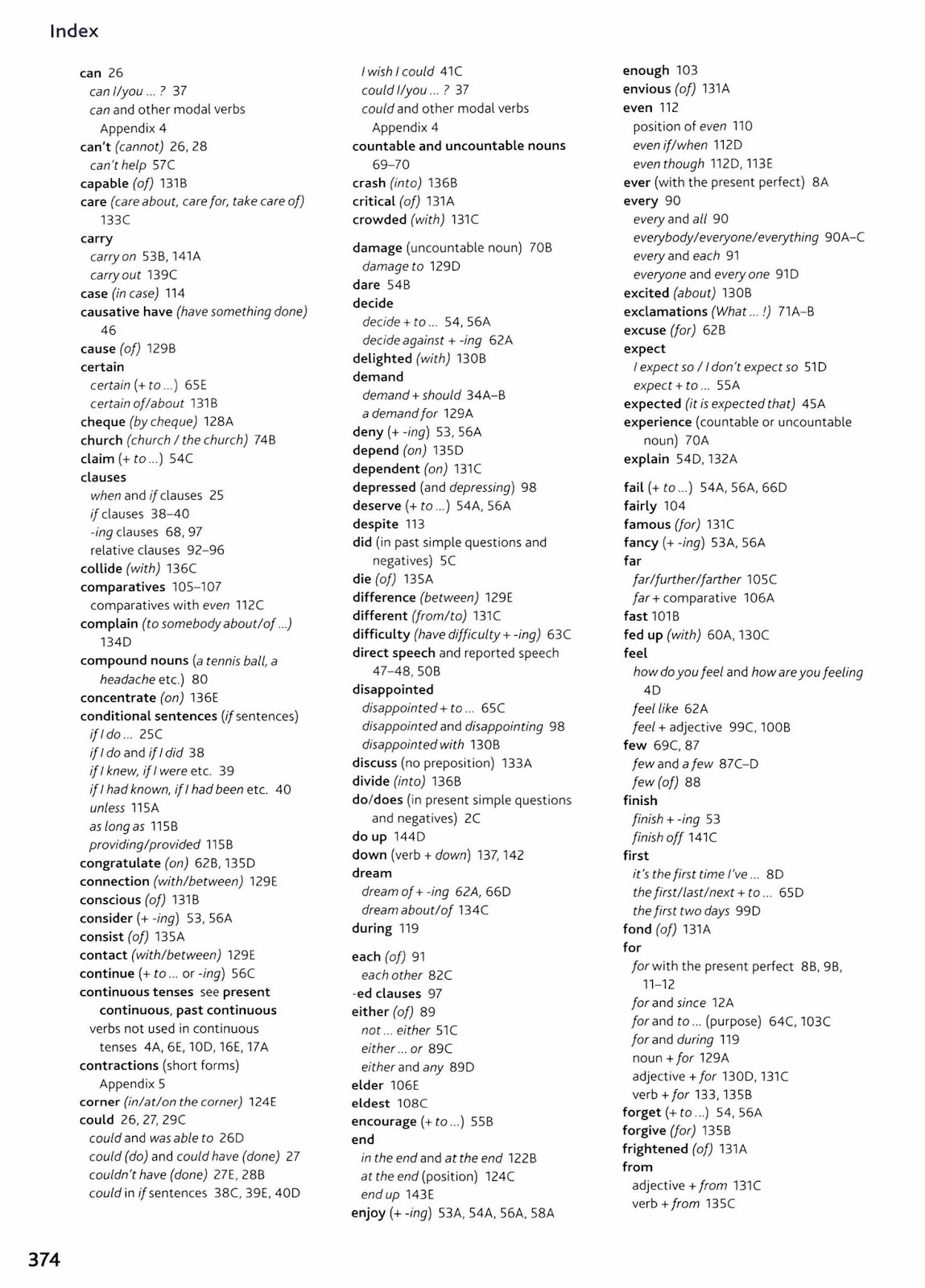 Key to Study guide - Index - English Grammar in Use