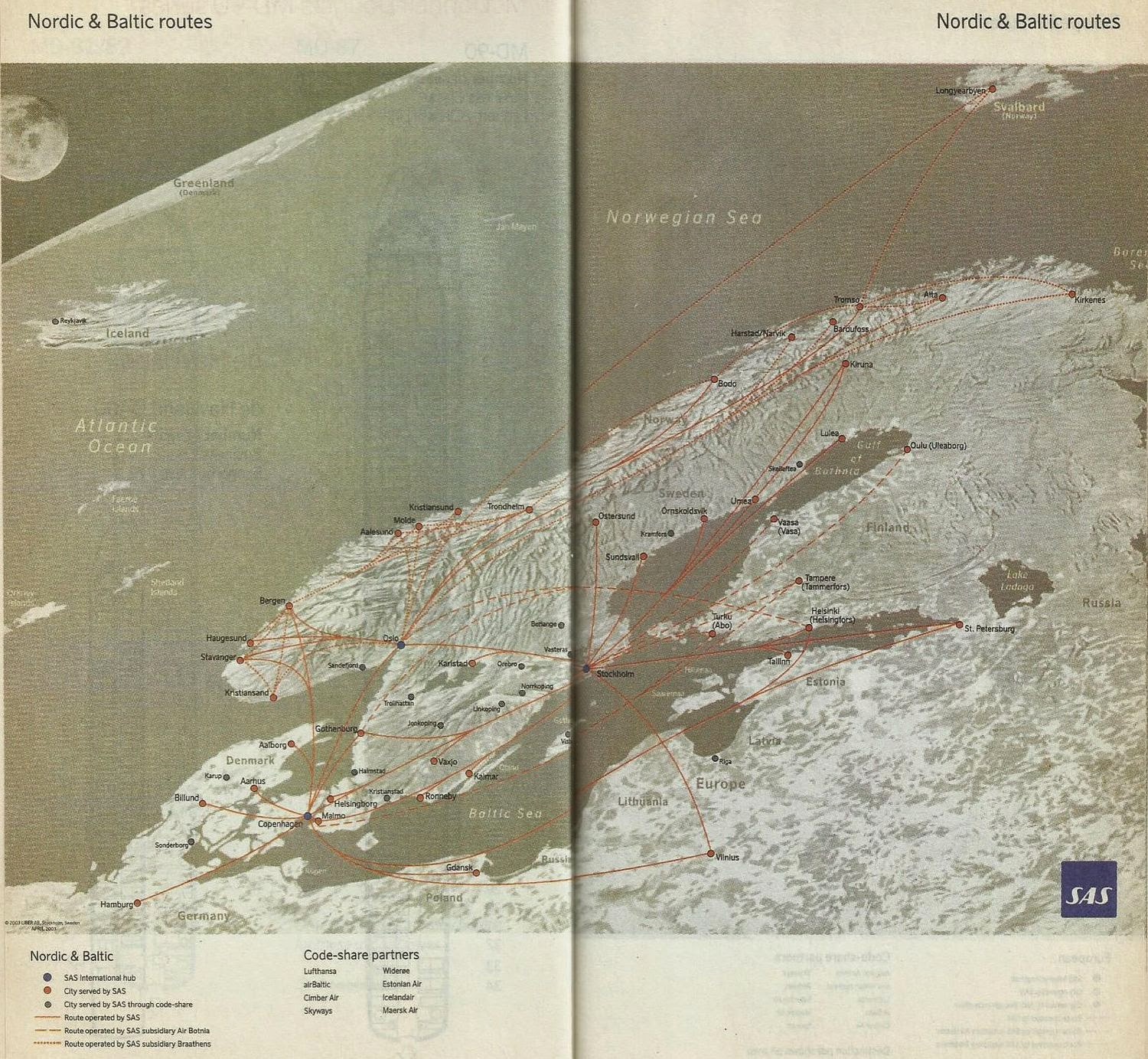 Airline memorabilia: SAS Scandinavian (2003)
