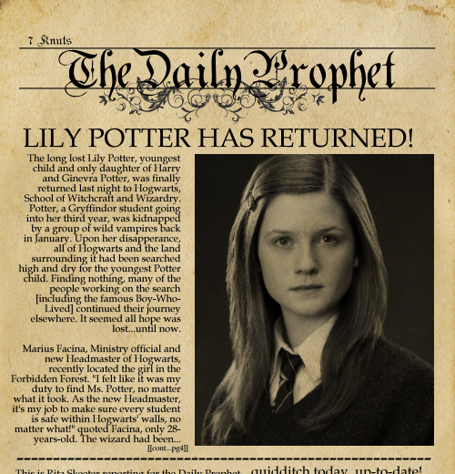 Collection et Créations Harry Potter: Daily Prophet - à imprimer