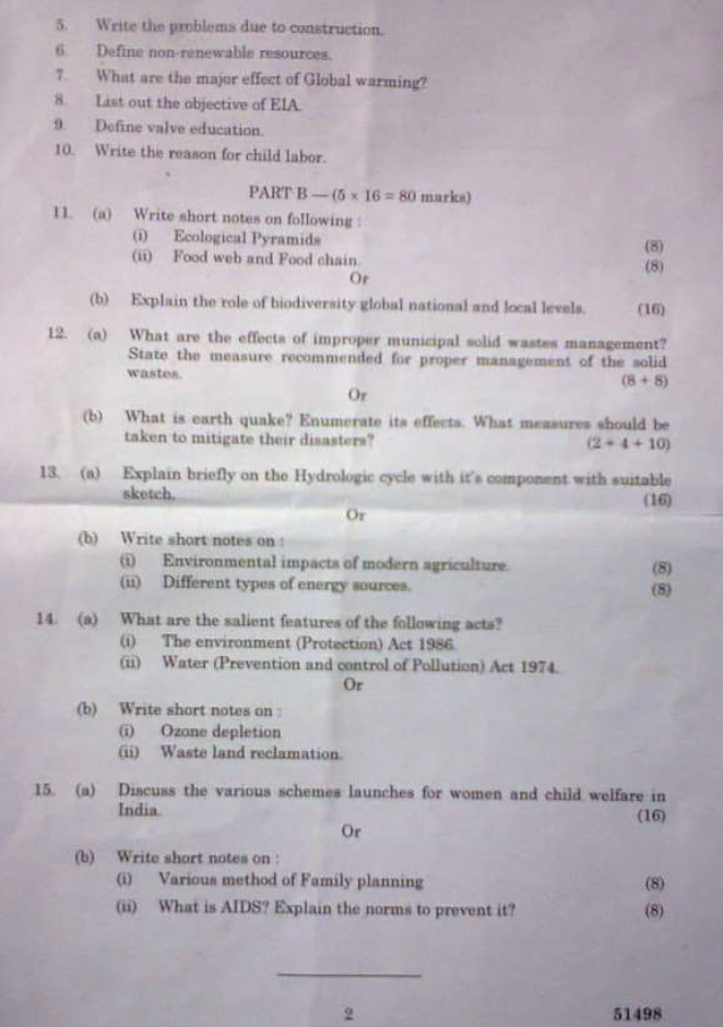GE2021 Environmental Science and Engineering (EVS) May June 2014 ...