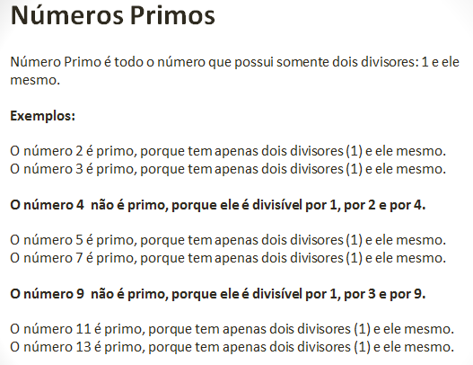 Números Primos ~ Mestre da Matemática