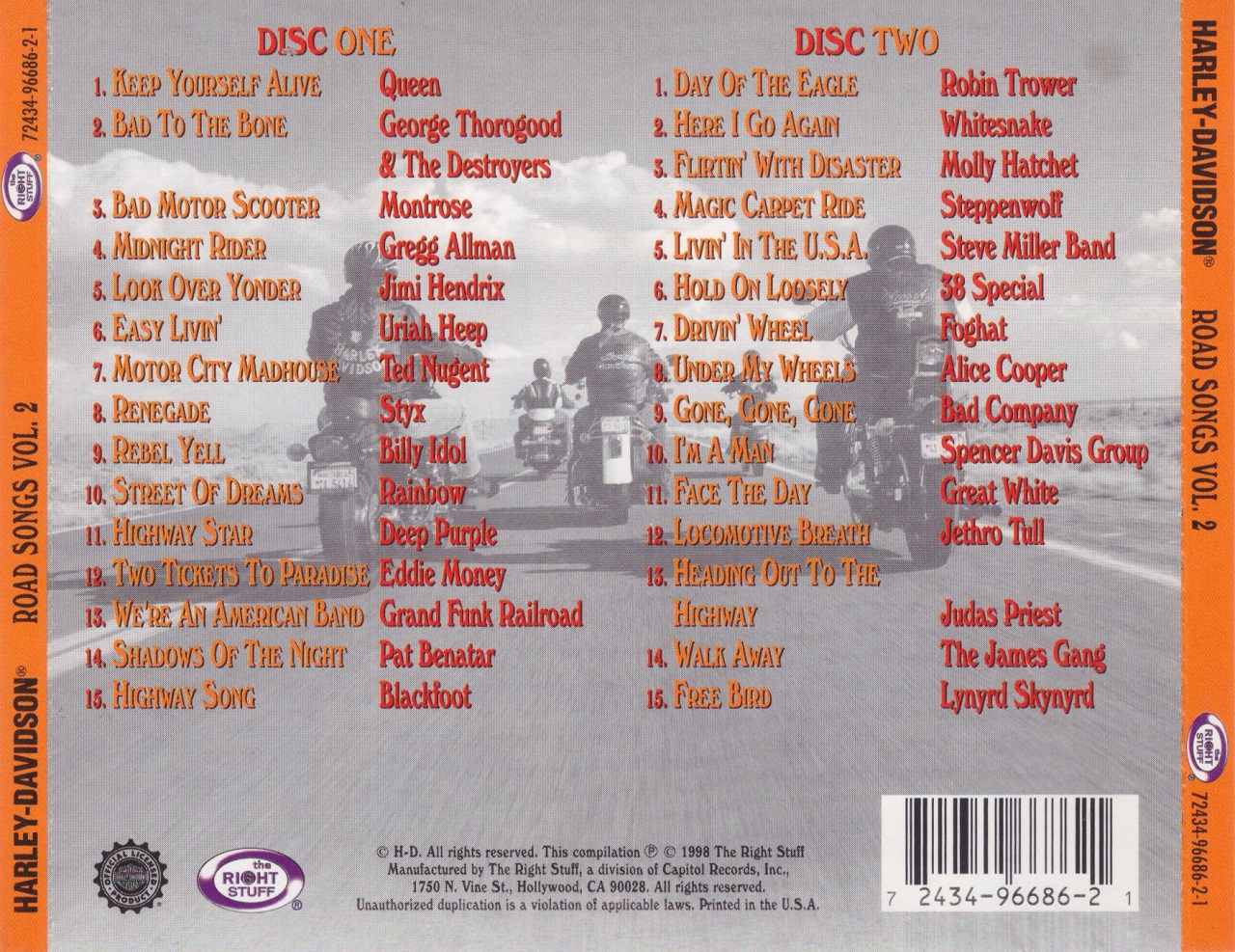 On The Road Again: Various Artists "Harley-Davidson Road Songs Vol. 2"